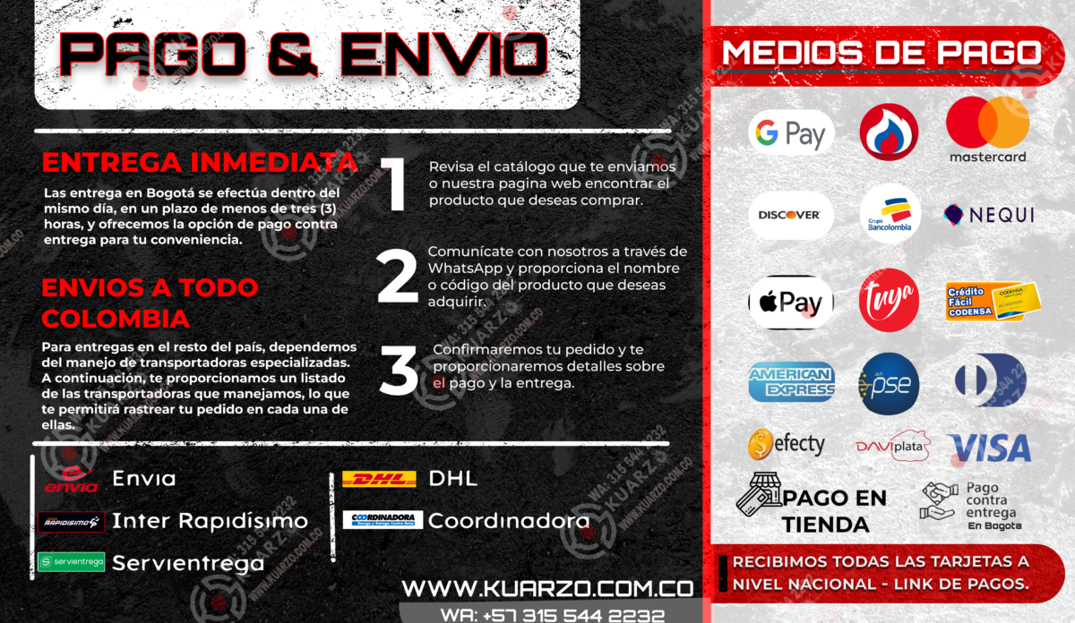 PAGOS Y ENVIOS » Kuarzo Store